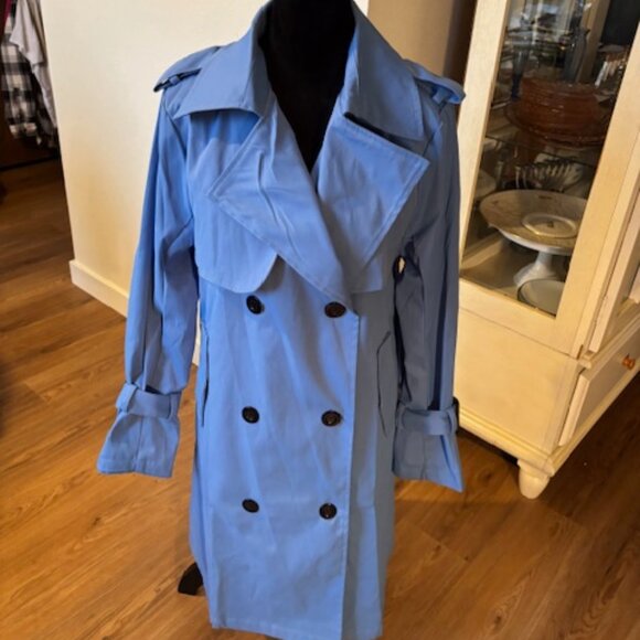 Betusline | Jackets & Coats | Betusline New Blue Double Breasted ...